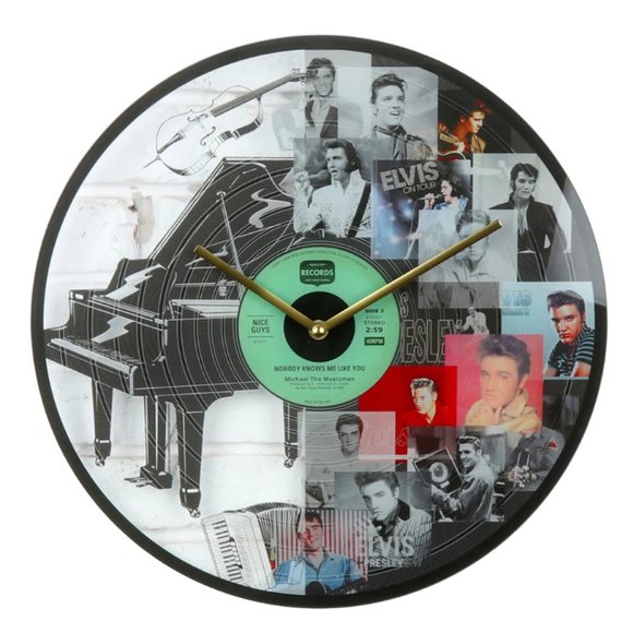 Wall Decor | Round Glass Elvis Prestley Fan Collectors Vinyl Record ...